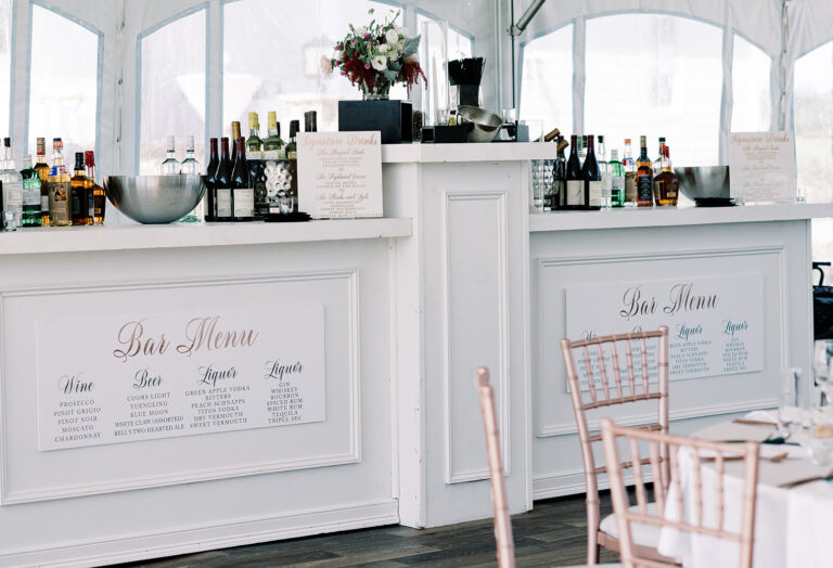 White Double Bar with Pillar - A to Z Event Rentals, LLC.