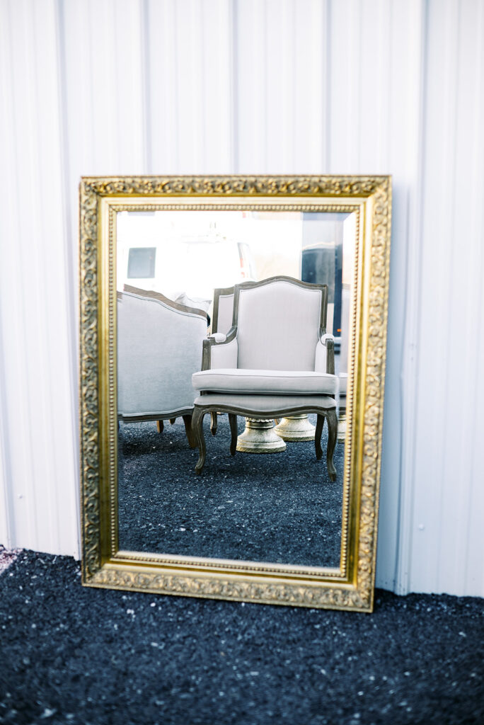 Stella Gold Mirror Rental - A to Z Event Rentals, LLC.