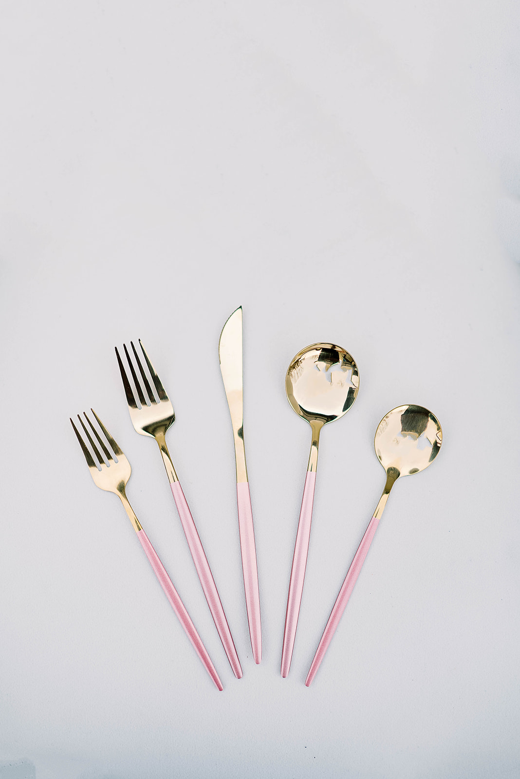 Azalea Pink and Gold Flatware Rentals - A to Z Event Rentals, LLC.