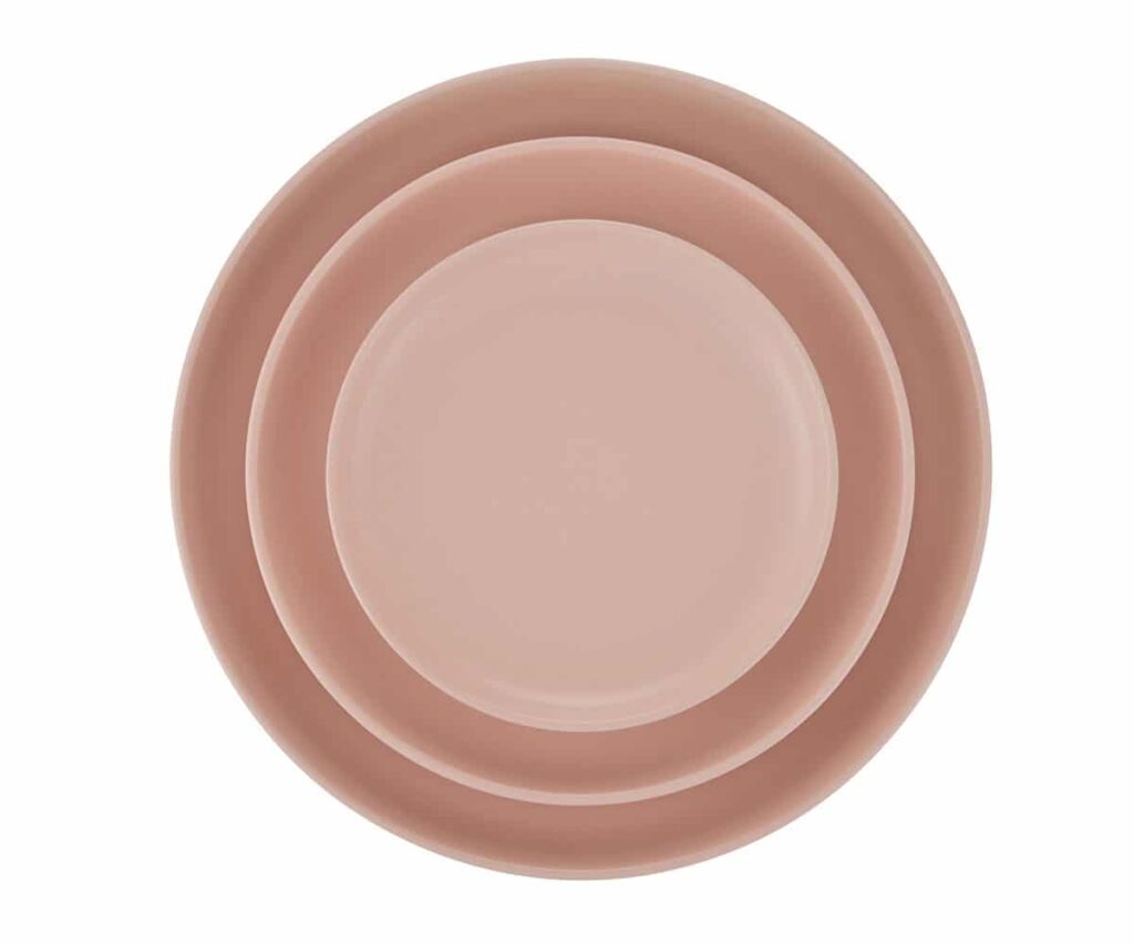 Blush Pink Stoneware Dinnerware Rentals - A to Z Event Rentals, LLC.