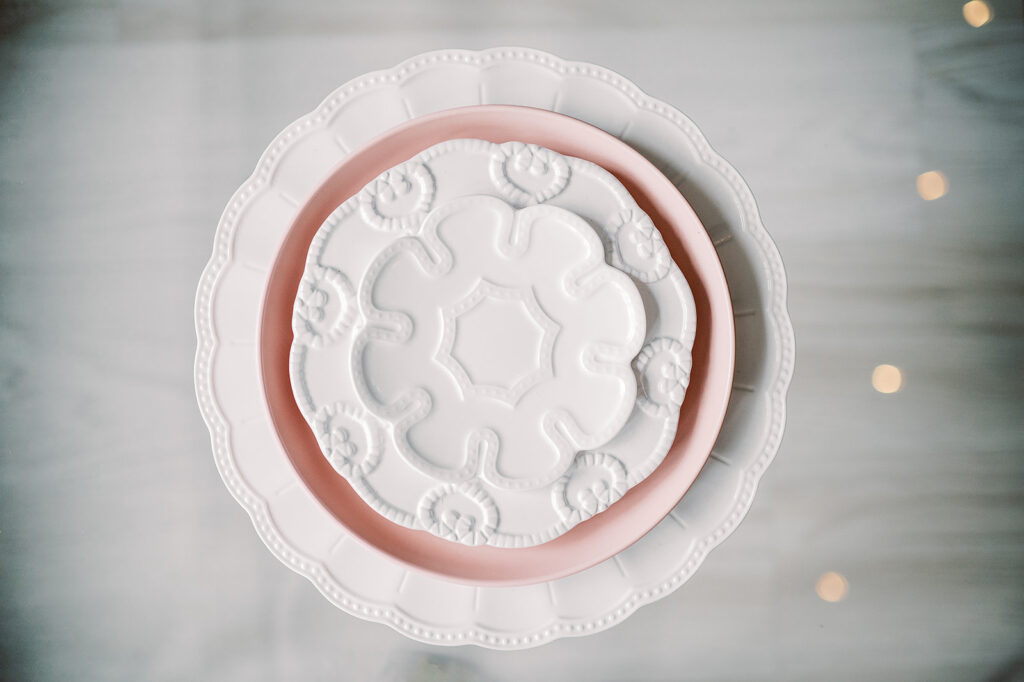 Blush Pink Stoneware Dinnerware Rentals - A to Z Event Rentals, LLC.